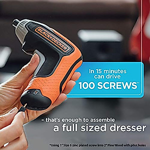 beyond by BLACK+DECKER 4V MAX* Cordless Screwdriver, Fast Charge,  1-Inch Assorted Bits (BCF611CBAPB)