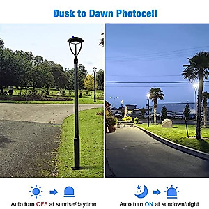 150W Led Post Top Lights with Photocell, ETL&DLC Listed 21000Lm 5000K LED Circular Area Pole Light [800W Equivalent] IP65 Waterproof Outdoor Street Garden Pathway Yard Parking lot Lighting Parking Lot