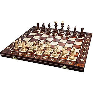 Chess and games shop Muba Beautiful Handcrafted Wooden Chess Set with Board and Chess Pieces - Gift idea Products (16inch (40 cm)), 1-2 players