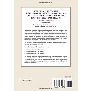 Selections from the Restatement (Second) Contracts and Uniform Commercial Code for First-Year Contracts: 2022 Supplement (Supplements)