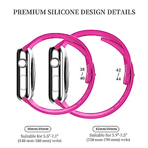 Upgrade Bands Compatible with Apple Watch Band 38mm 40mm 41mm for Women Men-Soft Silicone Replacement Sport Watch Strap for iWatch SE Series 7 6 5 4 3 2 1-Smartwatch Band