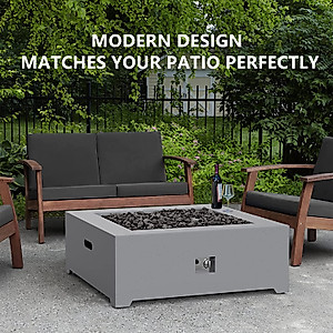 Onlyfire Premium 42” Outdoor Fire Pit Table with Lava Rocks& 12FT Hose, Large Propane Gas Firepit, Smokeless Fireplace 60,000BTU for Backyard Patio Bonfire Party, Patio Heater, Sand Cast Aluminum