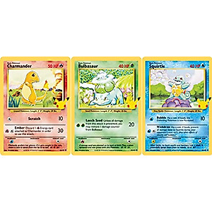 Pokemon First Partners Jumbo Card Lot - Kanto - Bulbasaur Charmander Squirtle - 25th Celebrations