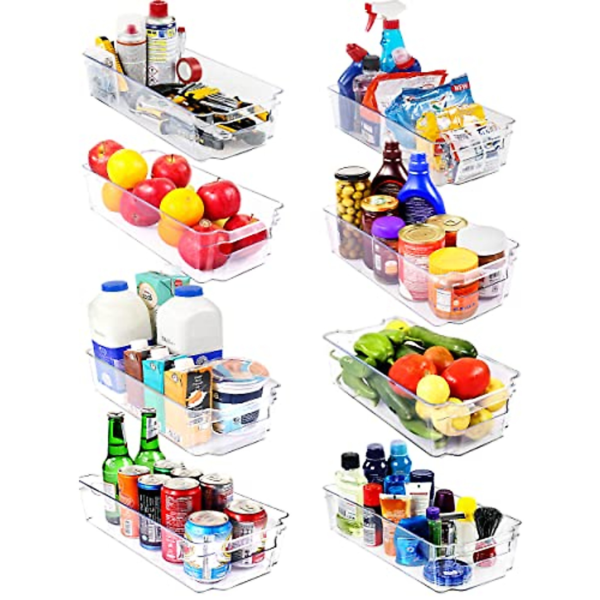 Utopia Home Pantry and Fridge Organizers, Pack of 16 – BPA Free Clear Plastic Storage Bins for Freezers, Kitchen Countertops and Cabinets