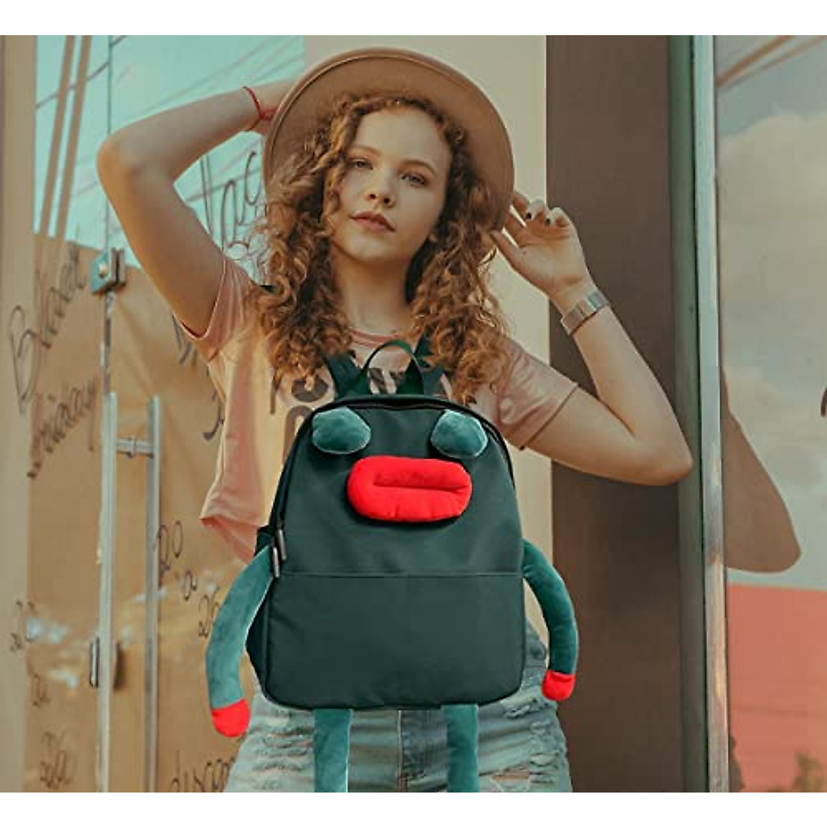 Oxford Backpack 3D Funny Cartoon Frog Satchel Waterproof Daykpack Novelty Schoolbag Bookbags Shoulder bag Purse