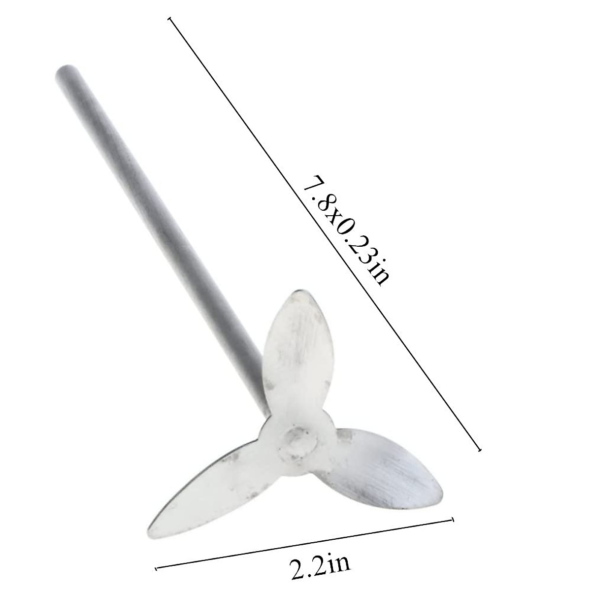 YUCHENGTECH Three Blade Stirring Rod Stirring Bar Electric Overhead Stirring Rod Anchor Paddle Mixer Shaft Rod Stainless Steel Stirrer 7.8x2.2x0.23in for Lab Industrial Mixing