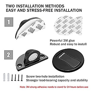 Floor Mount Magnet Door Stopper - Invisible Magnetic Door Stop, Magnets Door Stops Wall Prop Hold Open Doorstop, with 3M Adhesive No Drilling, for Home Office Bedroom Door Stop