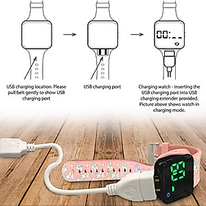 ATHENA FUTURES Potty Training Timer Watch With Flashing Lights And Music Tones - Unicorn Pattern and Potty Training Chart for Toddlers - Fun Animal Design