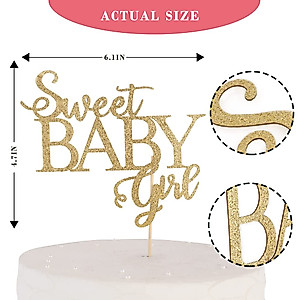 Sweet Baby Girl Cake Topper - Sweet Baby Girl Shower Decorations, Rustic Baby Shower Decorations, Photo Decoration Props