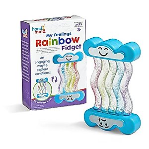 hand2mind My Feelings Rainbow Fidget Tube, Visual Sensory Toys, Play Therapy Toys, Comfort Items for Anxiety, Mindfulness for Kids, Social Emotional Learning Activities, Calm Down Corner Supplies