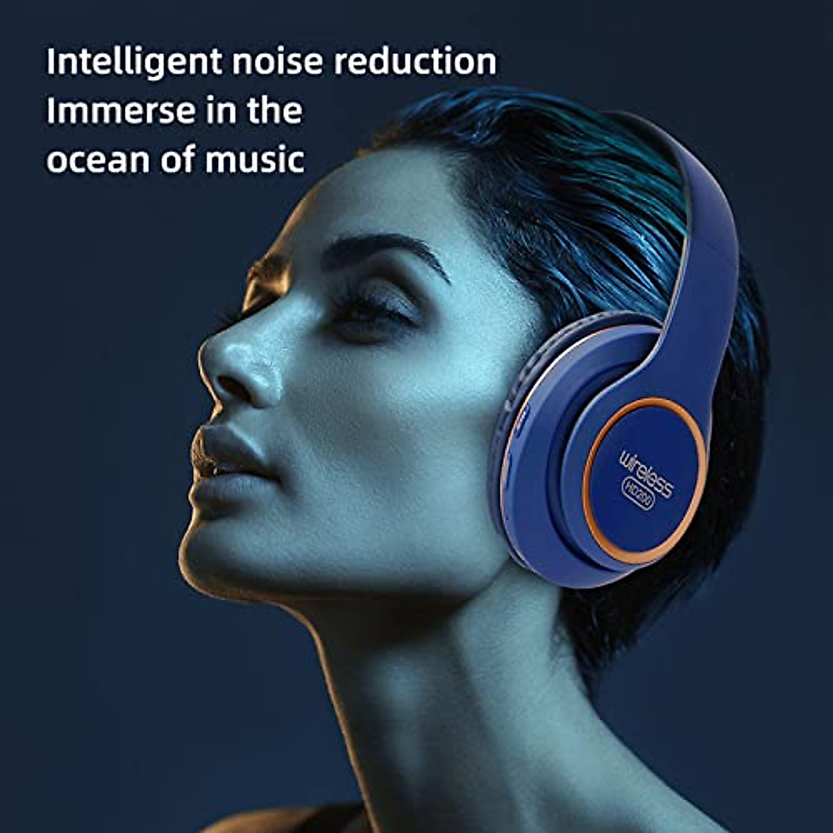 atinetok Bluetooth 5.0 Soft Earmuffs Stereo Head-Mounted Wireless Earphones - Built-in Mic Soft Earmuffs Light Weight Subwoofer Live 5.0 Over Ear Hi-Fi Noise Cancelling Bluetooth Sports