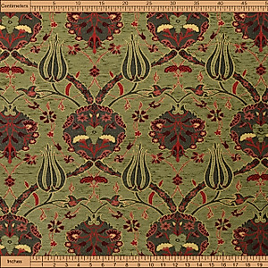 Floral Tulip Bohemian Boho Tapestry Ottoman Turkish Navajo Moroccan Oriental Ethnic Upholstery Fabric by The Yard (1 Yard (55" x 36"))