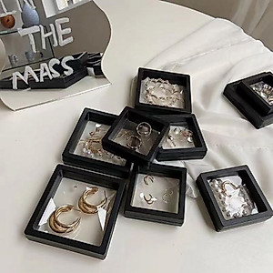 XIZHI Set of 10 Pack Black Diamond Shape Display 3D Floating Frame Display Holder Stands Holder Magic Suspension Box ，2 3/4 x 2 3/4 x 7/8inches
