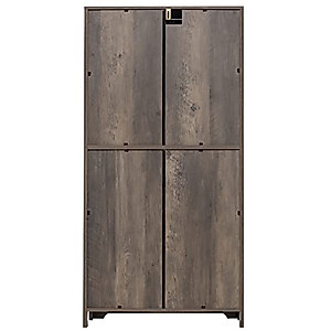 Quimoo Tall Bathroom Cabinet, Bathroom Storage Cabinet with Large Drawer & Adjustable Shelf, Bathroom Storage Cabinet with 4 Doors for Living Room, Bedroom, Home Office, Grey Wash