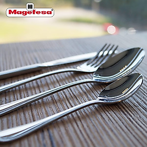 MAGEFESA Cordoba – 48 piece Clutlery Set, made in 18/10 stainless steel, for 12 people, blue box included