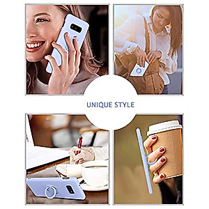 Telaso Samsung Galaxy S10e Case, Slim Silicone | Kickstand with 360° Ring Holder | Support Car Mount | Soft Gel Rubber Hybrid Bumper Galaxy S10e Phone Case Cover for Girls Women, Purple/Lavender