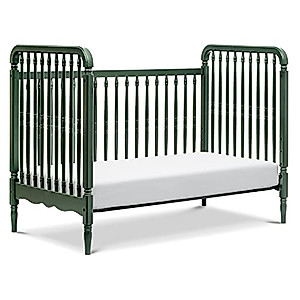 Namesake Liberty 3-in-1 Convertible Spindle Crib with Toddler Bed Conversion Kit in Forest Green, Greenguard Gold Certified (M7101FRGR)