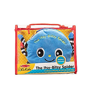 Melissa & Doug K's Kids Itsy-Bitsy Spider 8-Page Soft Activity Book for Babies and Toddlers - Cloth Baby Book And Sensory Toy With Textures To Grasp And Pages To Play Peekaboo, Ages 1 Month+