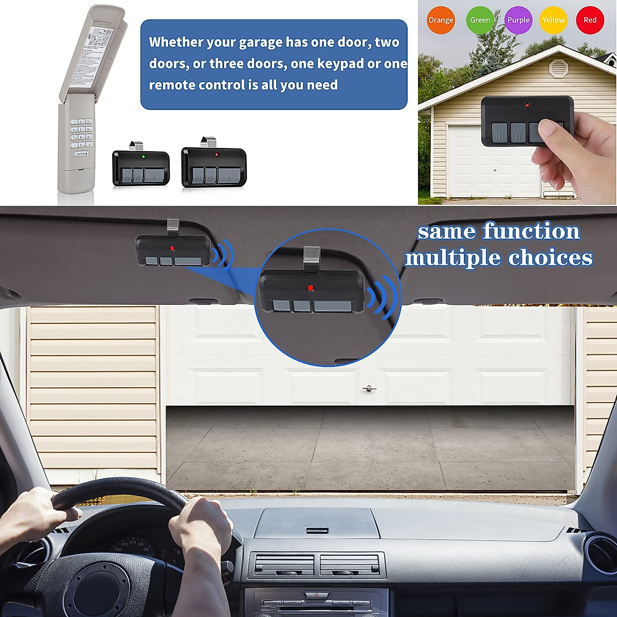 Garage Door Keypad 877MAX with 893MAX Garage Door Opener Remote, 3-Channels Garage Keypad Replace 878MAX 377LM 877LM 376LM 977LM, Fit for All Liftmaster Garage Door Opener Since 1993, 315/390 MHz