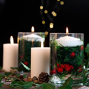 TRIRITE 24pcs 3in White Floating Candles for Centerpieces, Unscented Floating Water Candles for Dinner Candle, Cotton Wick Candlefloating for Wedding & Party Accessory (3in,24pcs)