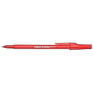 Paper Mate Write Bros Ballpoint Pens, Medium Point (1.0mm), Red, 12 Count