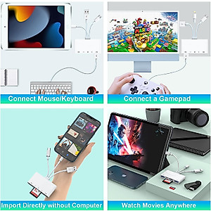 [Apple MFi Certified] 5-in-1 iPhone Memory Card Reader, USB OTG Adapter & SD/TF Card Camera Viewer for iPhone/iPad/PC/Android/Camera/USB C & A Devices, Supports SD/Micro SD/SDHC/SDXC/MMC Plug and Play