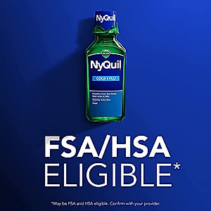 Vicks NyQuil Cold and Flu Relief Liquid Medicine, Powerful Multi-Symptom Nighttime Relief For Headache, Fever, Sore Throat, Minor Aches And Pains, Sneezing, Runny Nose, and Cough, 8 FL OZ