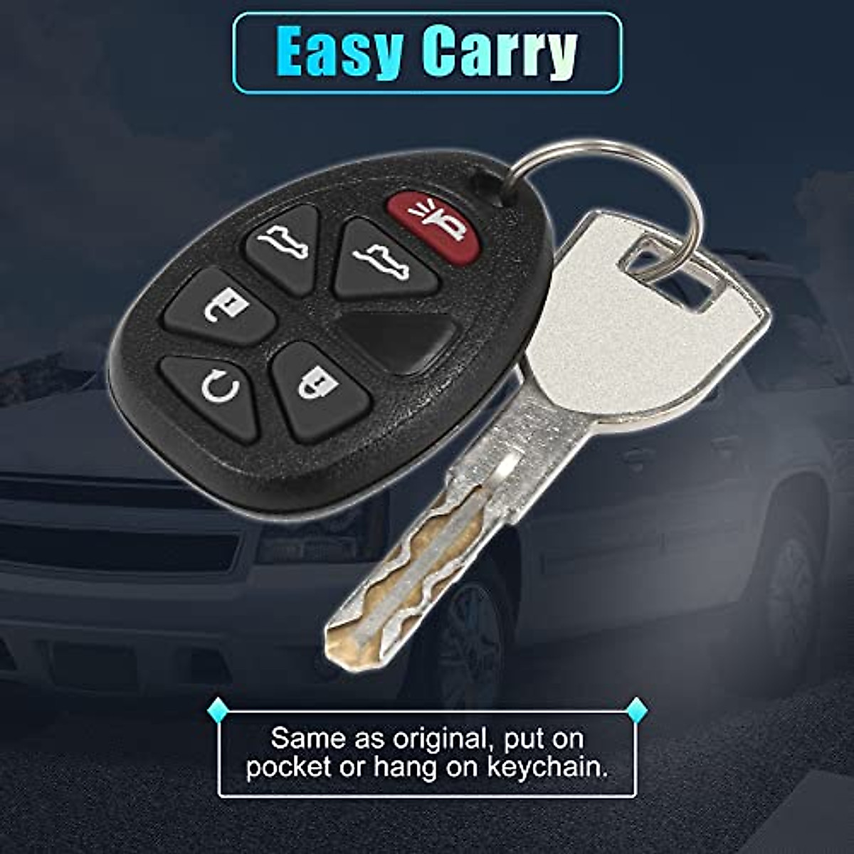 X AUTOHAUX 315MHz OUC60270 15913427 Replacement Keyless Entry Remote Car Key Fob for Chevrolet Suburban for Chevy Tahoe for GMC Yukon for for Cadillac Escalade 2007-2013 6 Buttons