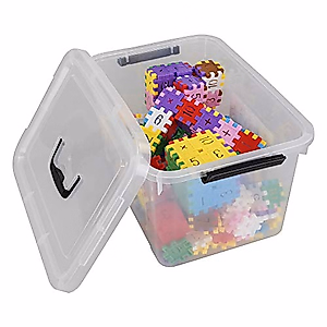 DynkoNA Clear Storage Bins with Lids, Plastic Storage Box, 10.5 Qt, Set of 4