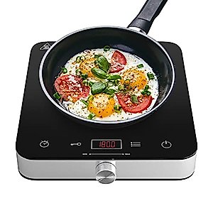 COOKTRON Single Induction Cooktop Countertop Burner with Fast Warm-Up Mode, 10 Temperature 9 Power Settings, Portable Induction Cooker Cooktop 1800w with Child Safety Lock & Timer