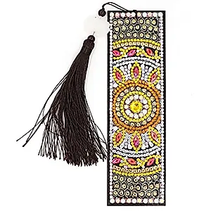 BHVXW DIY Diamond Painted Leather Bookmark with Tassel Book Logo 5D Diamond Embroidery
