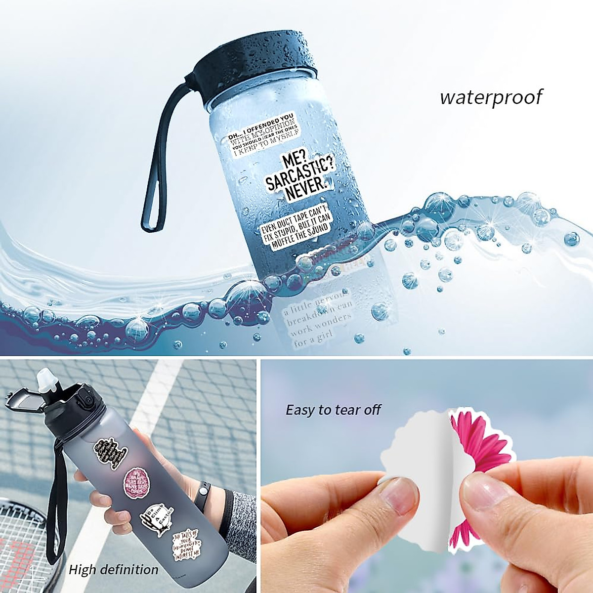 SEMYEIYO 60 PCS Sarcastic Stickers,Funny Stickers for Adults,Snarky, Humorous Quotes Stickers for Water Bottle,Laptop,Phone,Hard Hat,Bumper,Gifts for Adult