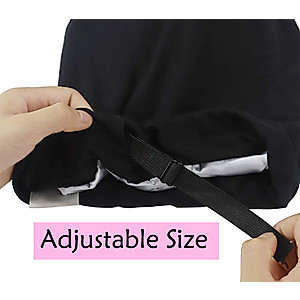 SAYMRE Satin Lined Bonnet Silky Hair Wrap Large Sleep Cap - Adjustable Beanie Slouchy Hats Bonnets for Women Curly Long Hair (X-Large, Pure Black)