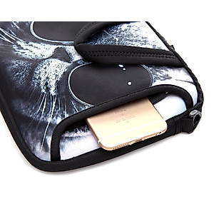 10-Inch Laptop Shoulder Bag Sleeve Case with padded handle for 9.6” 9.7" 10" 10.1" 10.5" Ipad/Netbook/Tablet/Reader (Grey Cat)
