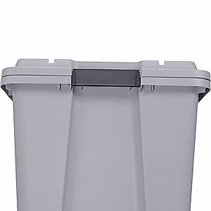 12 gal Plastic Utility Storage Tote, Gray, 6 Pack