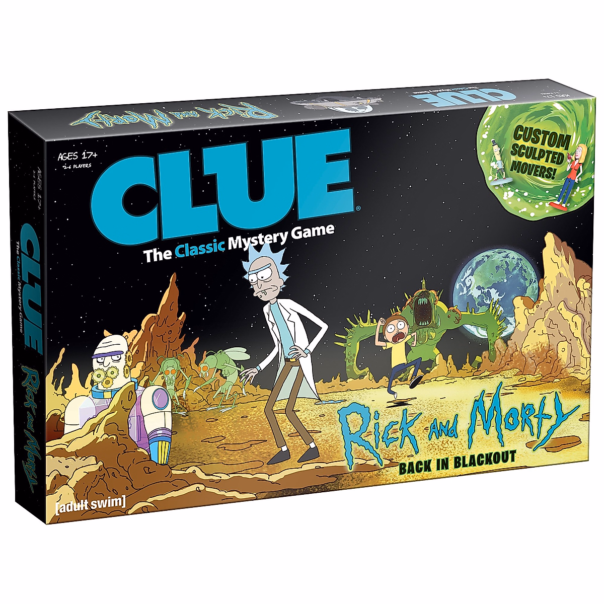 USAopoly CLUE: Rick and Morty | Featuring Characters from The Adult Swim TV Show Rick & Morty | Collectible Clue Board Game | Perfect for Rick & Morty Fans
