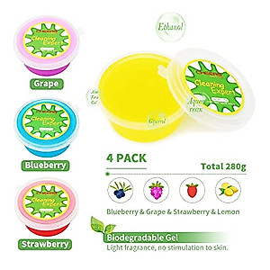 CHEERS DEVICES Cleaning Gel for Car 4-Pack Car Detailing Kit Car Cleaning Kit Supplies Putty for Car Accessories Interior Cleaner Air Vents Computer Vacuum Universal Dust PC Laptop Keyboards -280g