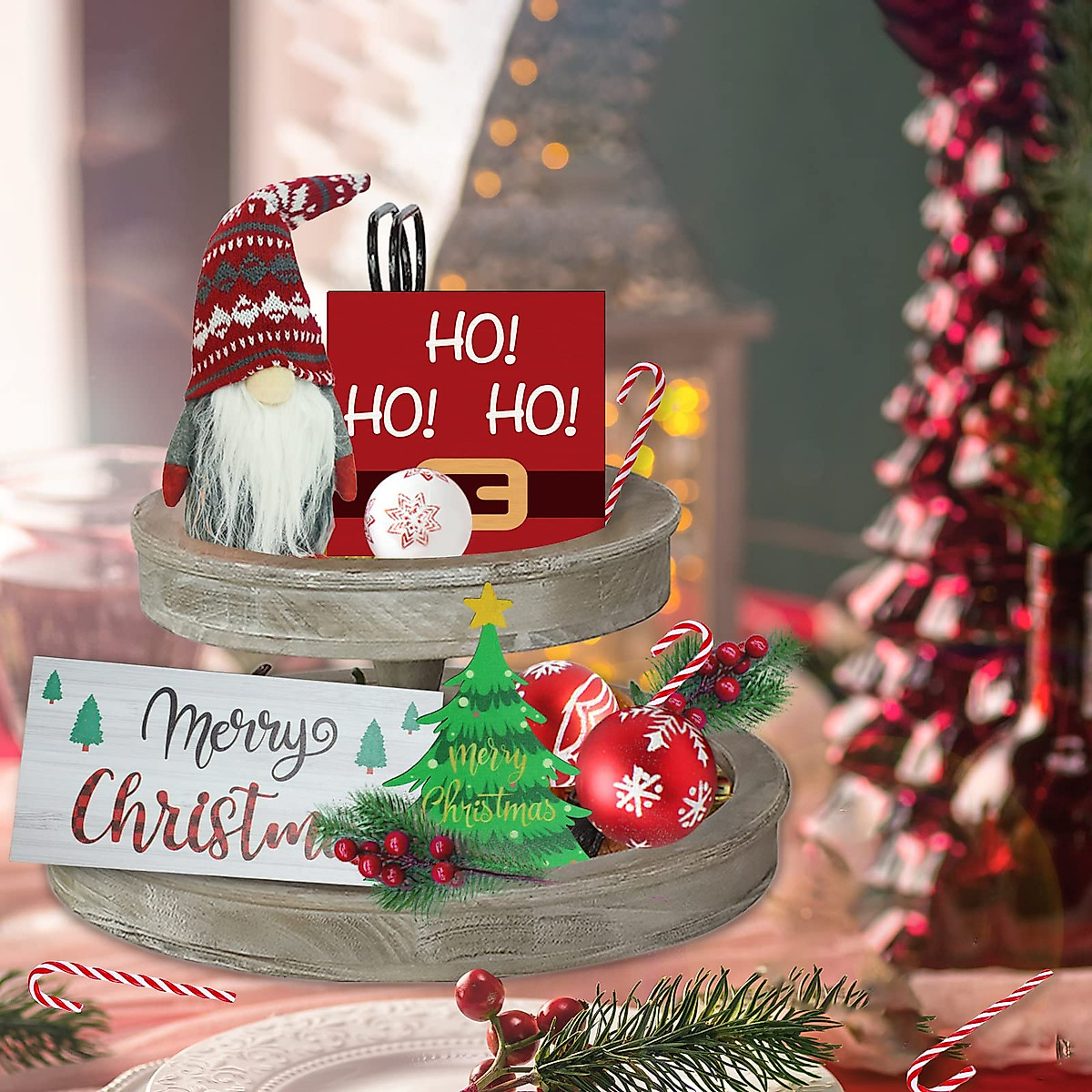 Fall Decor Fall Decorations for Tiered Tray 41 PCS Fall Decor Artificial Pumpkins Fall Gnomes Plush Maple Leaves Wooden Thanksgiving Sign Farmhouse Table Decor for Home(Tiered Tray NOT Included)