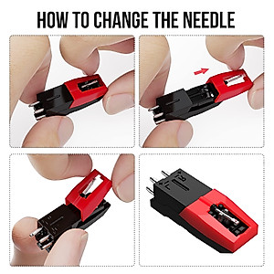 DIGITNOW Record Player Needles,3 Pack Replacement Stylus for Turntable,Upgraded Record Player Cartridge with Stylus Replacement for Vintage LP, Phonograph