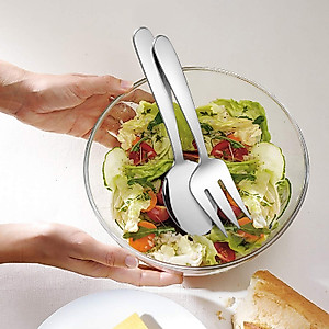 5-Piece Silverware Serving Utensils, HaWare Durable Stainless Steel Serving Spoon Fork, Mirror Polished and Dishwasher Safe