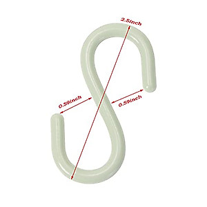 Mini Skater 2.5" Small Plastic S Shaped Hooks, Multifunctional Portable S Shape Hanging Hooks for Hanging Plants, Kitchen, Bathroom Hook Clothes S-Hooks(10Pcs,Light Green)