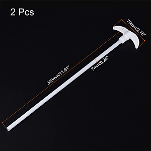 MECCANIXITY PTFE Electric Stirring Rod 300mm Length Overhead Stirrer Mixer Shaft with Foldable Paddle for Lab 2Pcs
