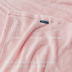 Bedsure Fleece Blanket Twin Blanket Pink - 300GSM Soft Lightweight Plush Cozy Twin Blankets for Bed, Sofa, Couch, Travel, Camping, 60x80 inches