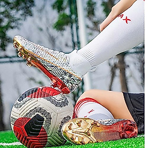 HESBITEUL Men’s Soccer Cleats High-top Women Football Shoes AG Spike Shoes Sneaker Comfortable Adults Big Boys Girls Athletic Outdoor Indoor Competition Trainin