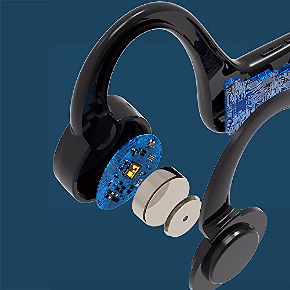 Yunnyp Wireless Bone Conduction Headphones, Ear Bluetooth Sport Headphones BT5. 1 Stereo Sports Earphone with Microphone Support TF Card