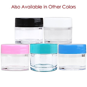 Beauticom High-Graded 7 Grams/7 ML (Quantity: 24 Packs) Thick Wall Crystal Clear Plastic LEAK-PROOF Jars Container with White Lids for Cosmetic, Lip Balm, Lip Gloss, Creams, Lotions, Liquids