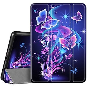 Hi Space for iPad 9th 8th 7th Generation Case for iPad Cover 10.2 inch for iPad Case 2021 2020 2019 Butterfly for iPad 9 8 Case with Pencil Holder, Protective Cover Auto Sleep Wake for A2270 A2428