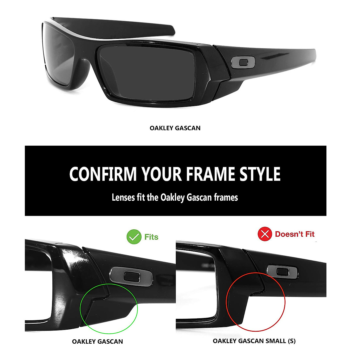 IKON LENSES Replacement Lenses For Oakley Gascan Sunglasses (Deep Blue Mirror (Polarized)