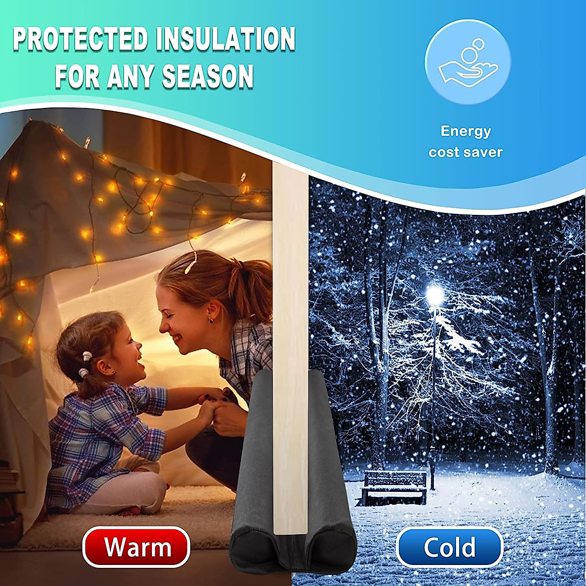 DNC Draft Door Stopper 36 Inches, Thicken and Bold Draft Guard for Interior Door, Easy to Install, Sound Proof Reduce Noise Keeping Warm in and Cold Out