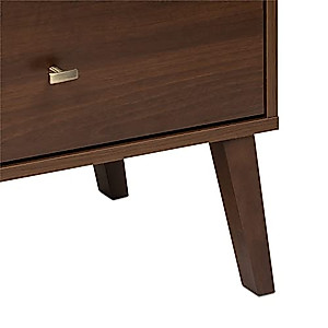 Prepac Milo Mid-Century 6 Drawer Tall Dresser Chest For Bedroom, Dresser, 16" D x 25" W x 56.25" H, Cherry
